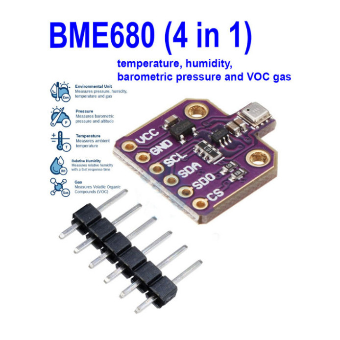 4 in 1 BME680 - Temperature, Humidity, Pressure and Gas Sensor | Shopee ...
