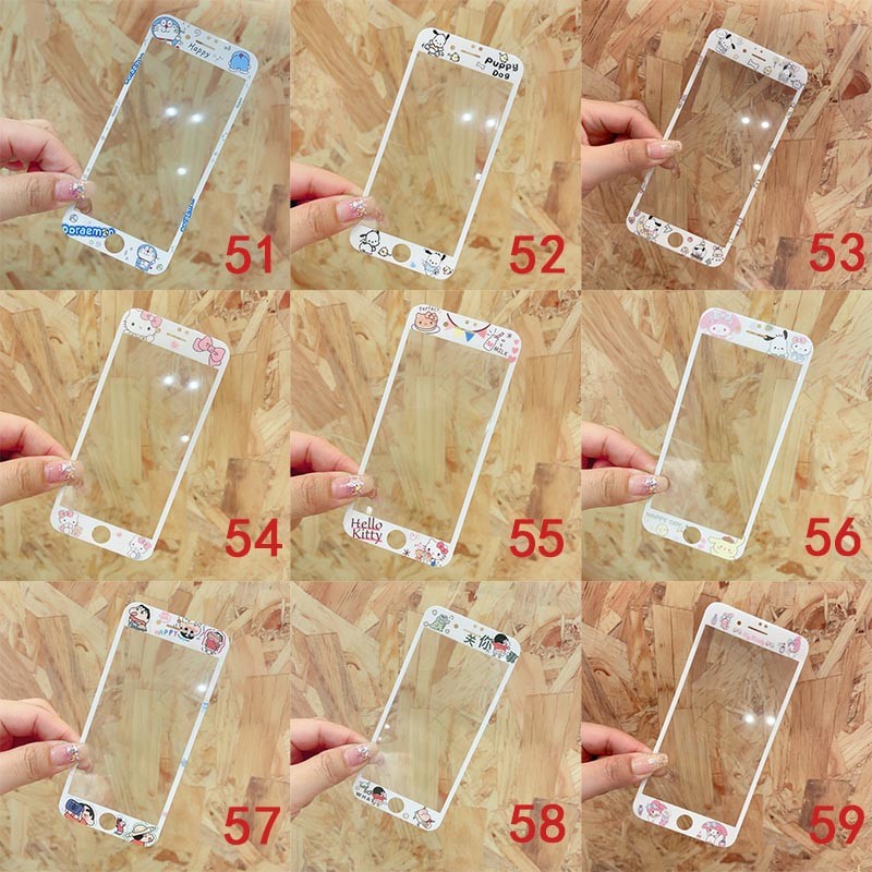 3d การ์ตูนเต็มรูปแบบกระจกนิรภัยป้องกันหน้าจอสําหรับ iphone 6 6s 7 8 plus 4 4s 5 5s se2 se3 ...