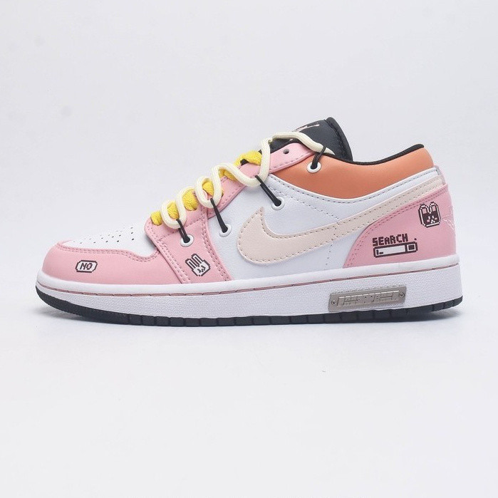 รองเท้าผ้าใบ Nike Air Jordan 1 Low Deconstructed สีชมพูขาว แบบโลว์ท็อป ...