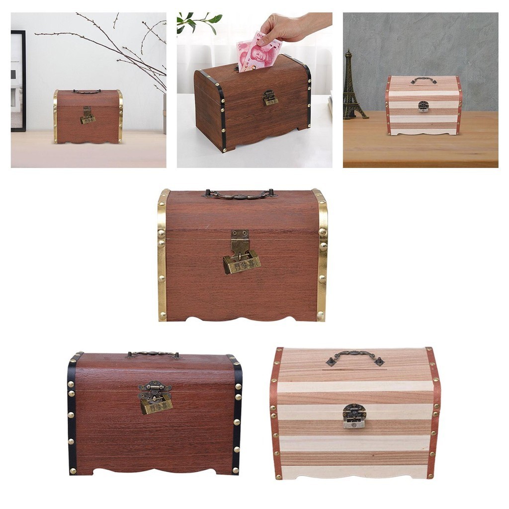 [mibum01eb ] Piggy Bank Multifunction Memory Hobby Preservation Wood ...