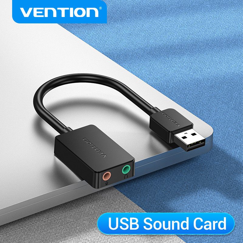 Vention USB to Earphone Microphone Dual Port External USB Sound Card ...