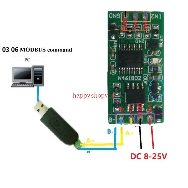Hsv Modbus RTU Analog Acquisition Module - 4-20MA ถึง RS485 2 ช ่ อง ...