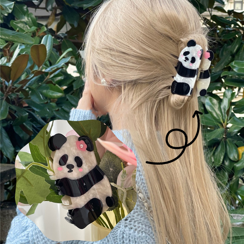 ฤดูร ้ อนสไตล ์ ใหม ่ ดอกไม ้ Panda Scratch คลิปสาวหวานน ่ ารักประณีต ...