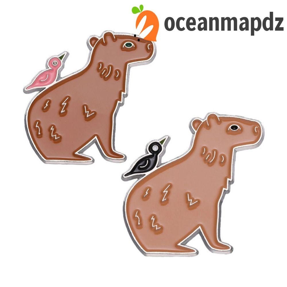Oceanmapdz Capybara เข็มกลัด, Emoticon Pack โลหะการ์ตูน Pin เข็มกลัด, กางเกงยีนส์สัตว์การ์ตูน ...