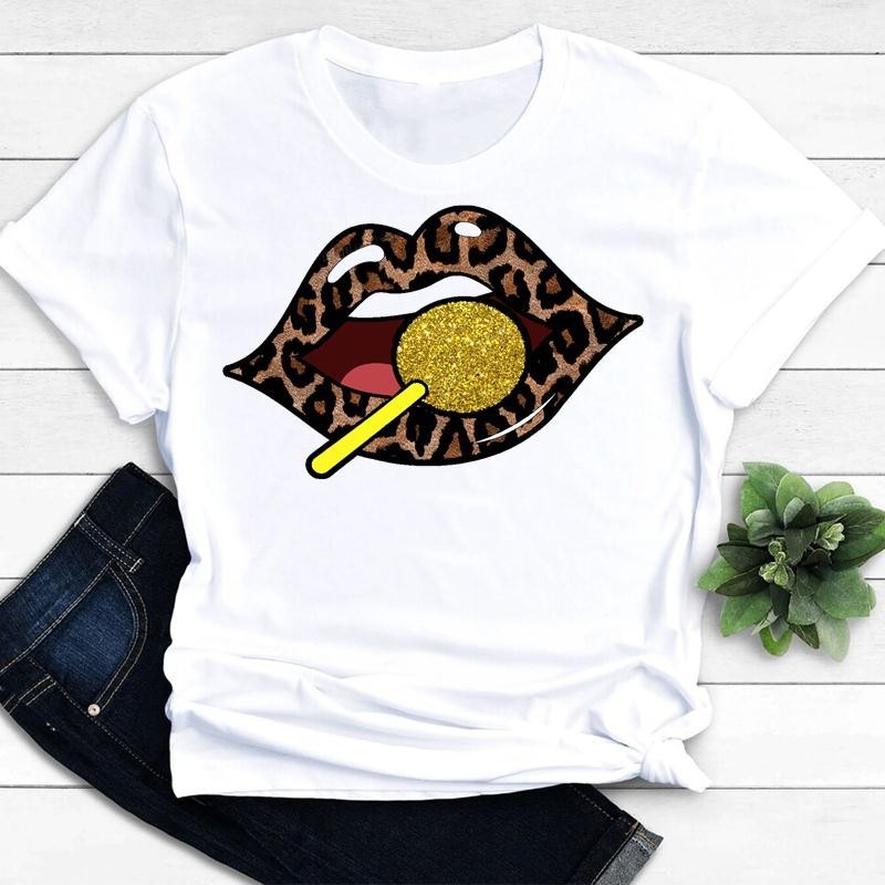 Tee Lip Leopard Gildan ตลก 2022 เรียบง ่ ายขนาดใหญ ่ กราฟิกวินเทจ ...