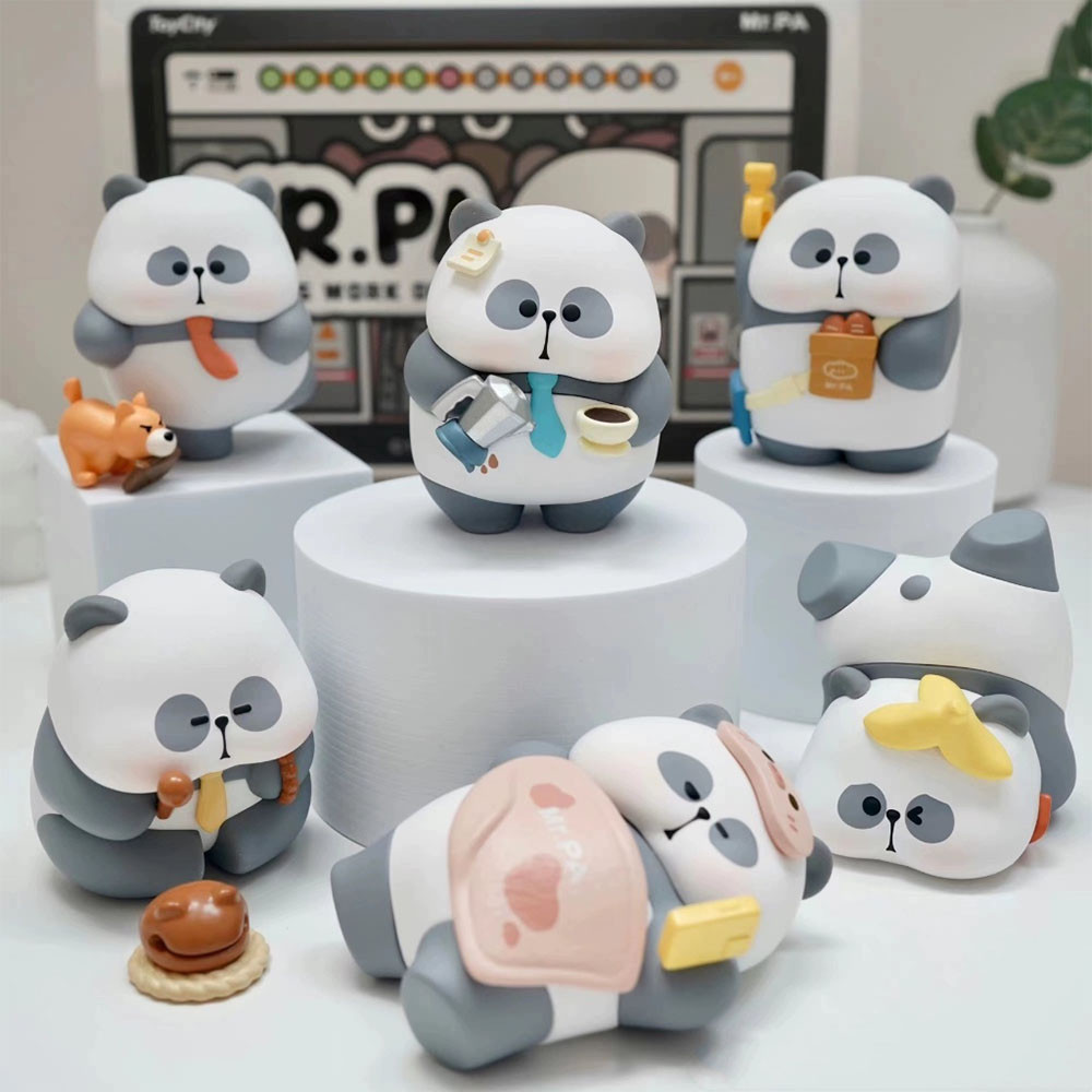 คุณ กล่องตาบอดซีรีส์งานประจําวันของปา, ตุ๊กตาทํางานแพนด้า, กล่องสุ่ม, กล่องตาบอดแพนด้าน่ารัก ...