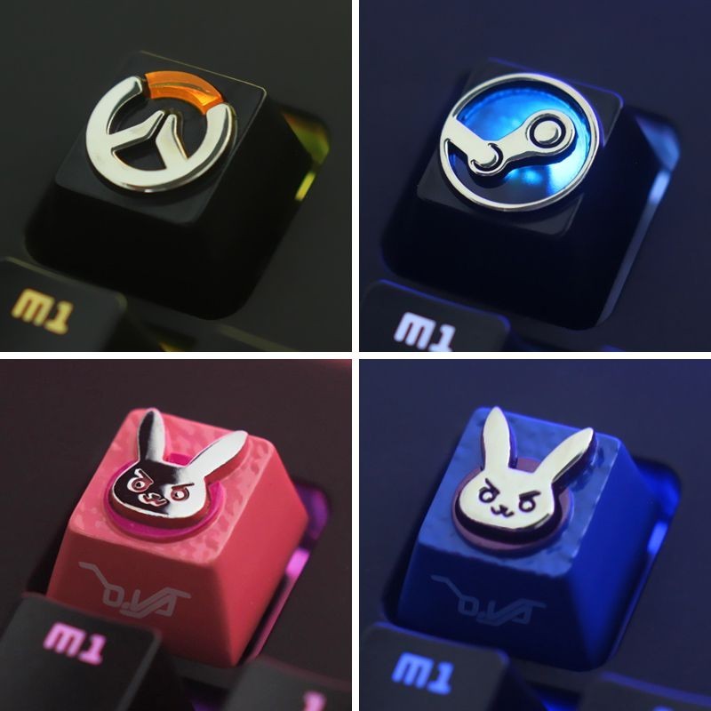 Overwatch DVA Pink Blue Rabbit STEAM Game Zinc Aluminium Alloy Metal ...