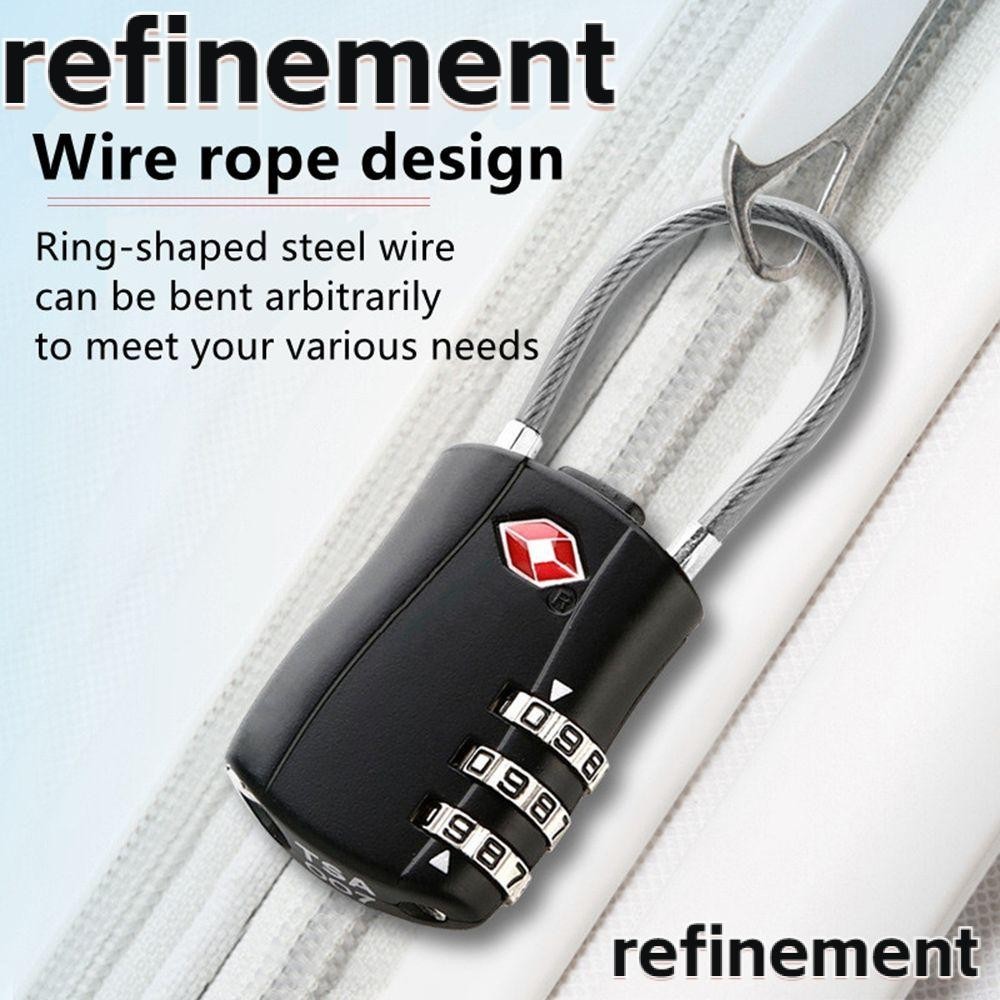 Refinement TSA Customs Lock แบบพกพาอเนกประสงค์ Weatherproof กระเป๋า ...