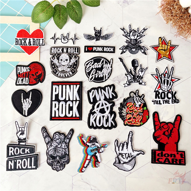 I Love Punk Rock - แพทช์เหล็กบนท่าทางโลหะ-ร็อค ♚ 1 ชิ้นป้ายแตร DIY เย็บ ...