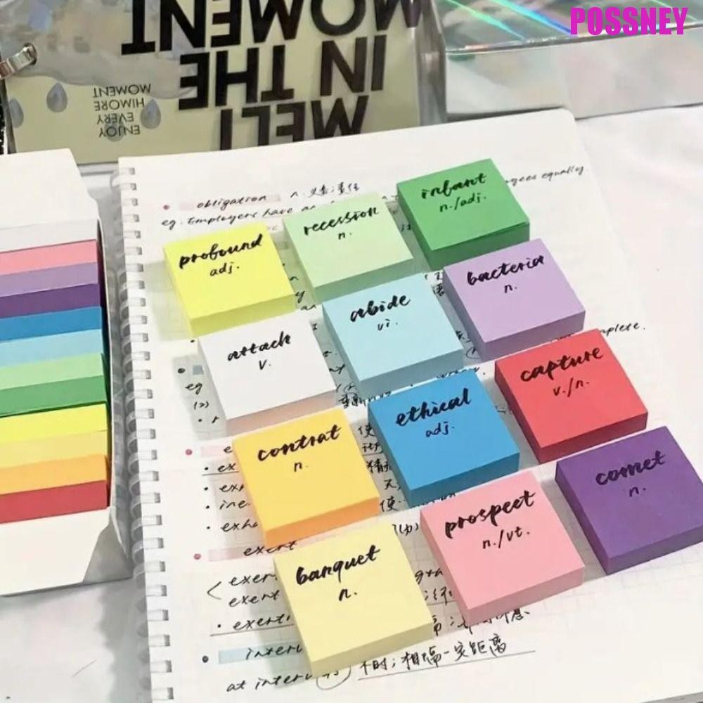 Possney Mini Colored Sticky Notes, Post Memos ข้อความกระดาษ Index ...