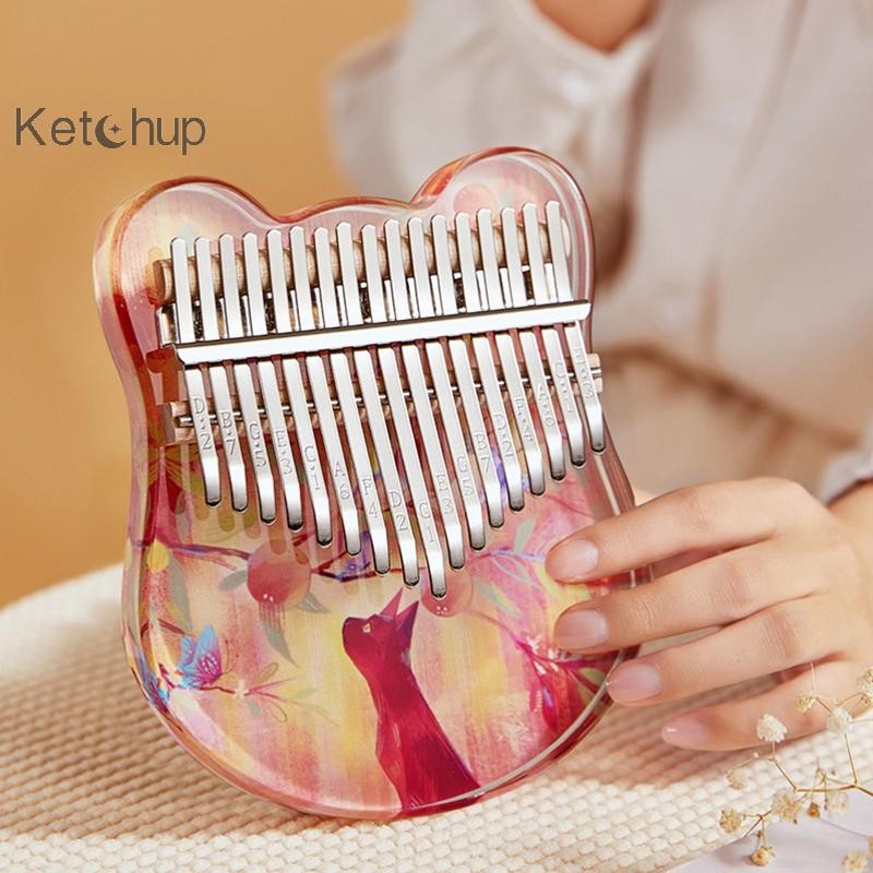 ซอสมะเขือเทศ Cega อะคริลิค Kalimba 17 คีย์แบบพกพา Kalimbas Thumb เปียโนเพลงคีย์บอร์ดสําหรับผู้ ...