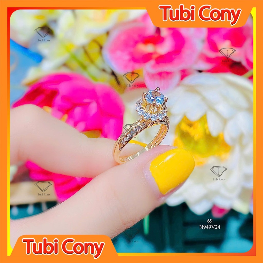 แหวนผู้หญิงชุบทอง N949 - 69 Tubi Cony พร้อมหินหรูหราแต่อ่อนโยน | Shopee Thailand