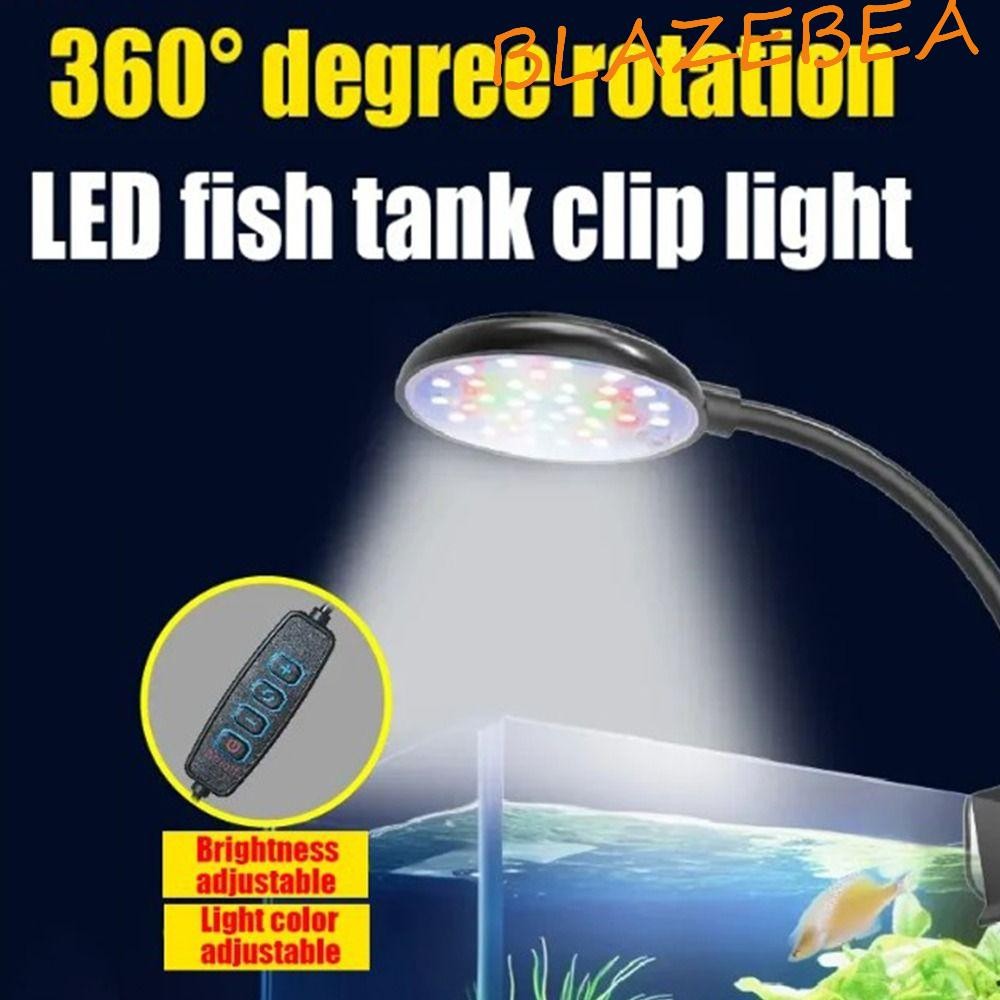 Blazebea คลิปออนไฟตู้ปลา, โคมไฟคลิปตู้ปลา 360 องศา 5/7W, ไฟ USB ทนทาน ABS พร้อมสาย USB ไฟตู้ปลา ...