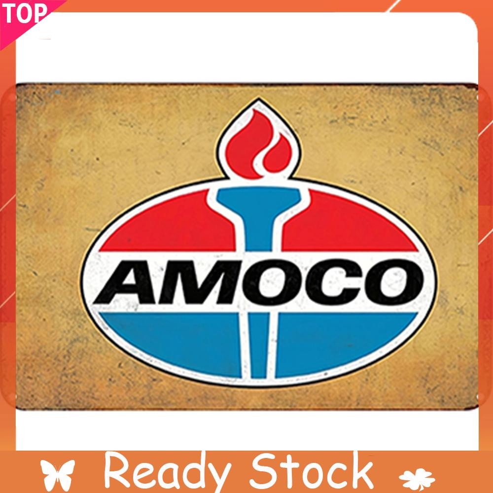 Vintage Metal Plate The Amoco Oil Company ภาพวาดเหล็กสี่เหลี่ยม Decor40x30cm | Shopee Thailand