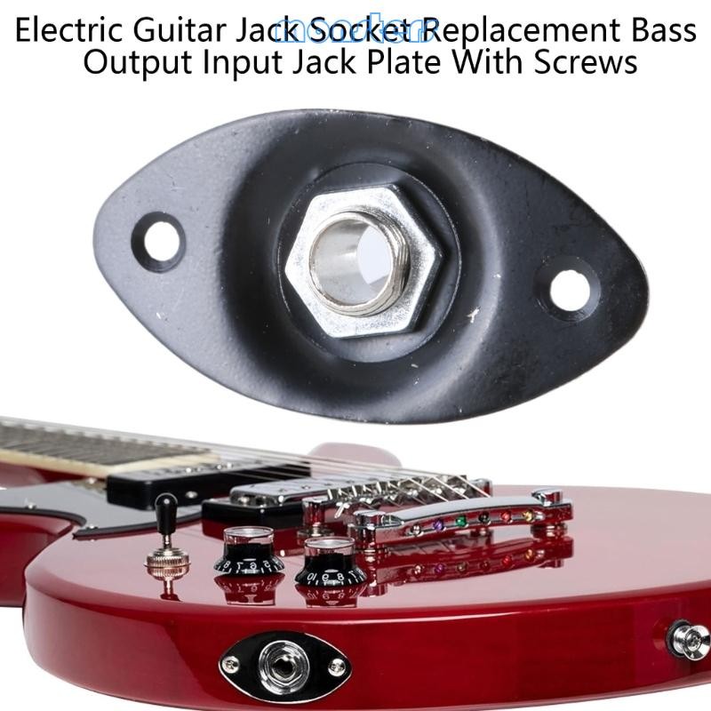 Mon Oval Dented Jack Output Plate Guitar Bass Jack Socket ชิ้นส่วน ...