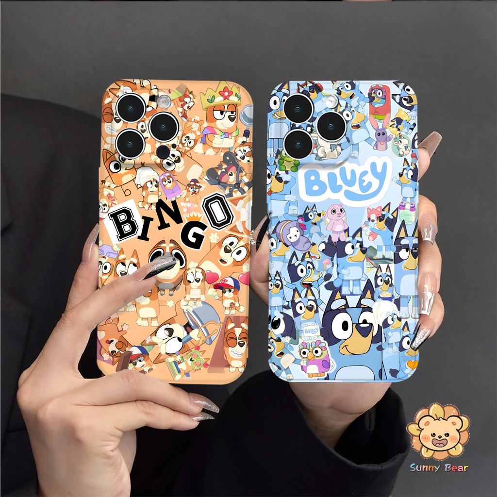 เคสไอโฟนiPhone 16 Pro Maxน่ารัก Bluey และ Bingoซิลิโคนเหลวโทรศัพท์ ...