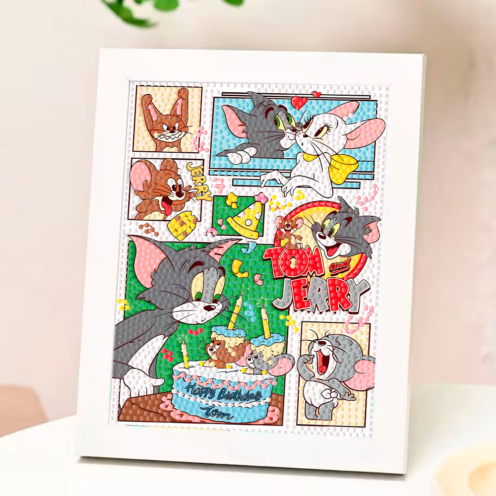 ภาพวาดเพชรแมวและเมาส์แฮนด์เมด DIY ทำของขวัญวันเกิด SpongeBob Crayon ...