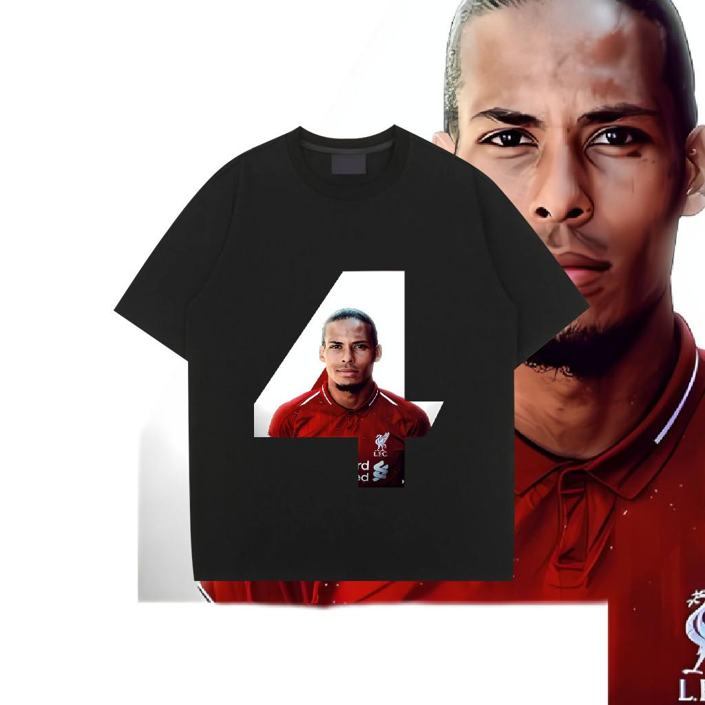 เสื้อ เจอร์เก้น คล็อปป์ เสื้อ Liverpool Virgil van Dijk T-shirt ผ้า ใส่ ...