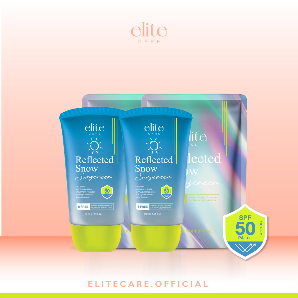 Elite care กันแดด อีลิท แคร์ รีเฟลค สโนว ซันสกรีน Reflected Snow Sunscreen SPF50 PA+++ [2 ขวด ...