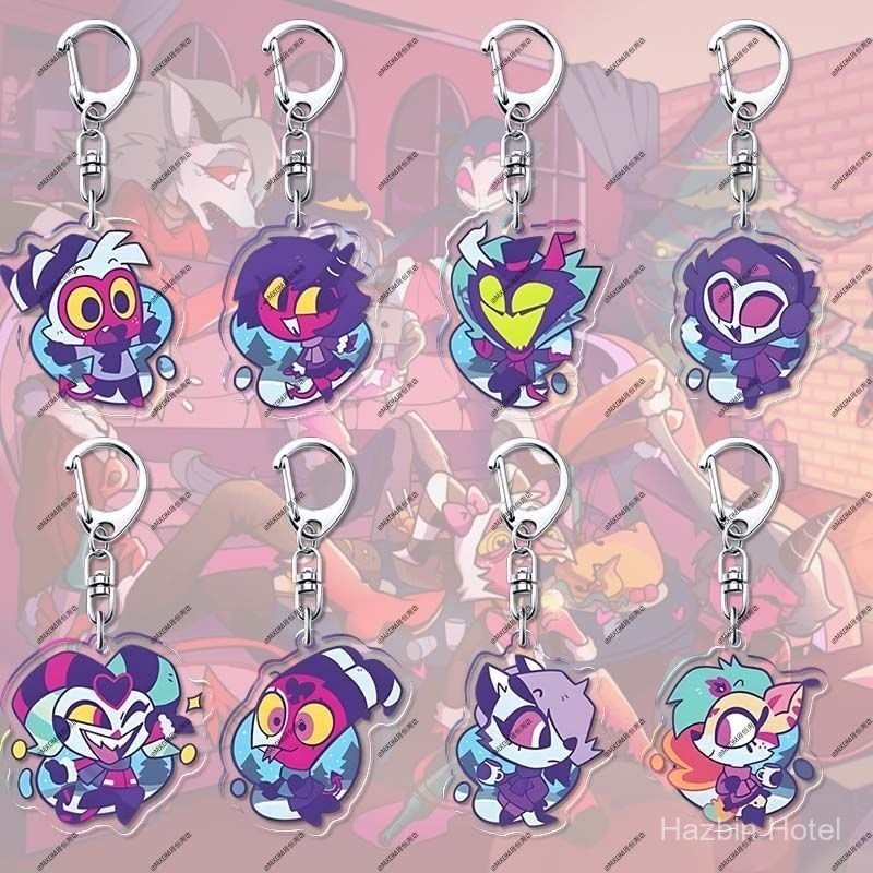 Helluva Boss Anime Rounding Acrylic KEYCHAIN Blitzo Moxie Millie Loona ...