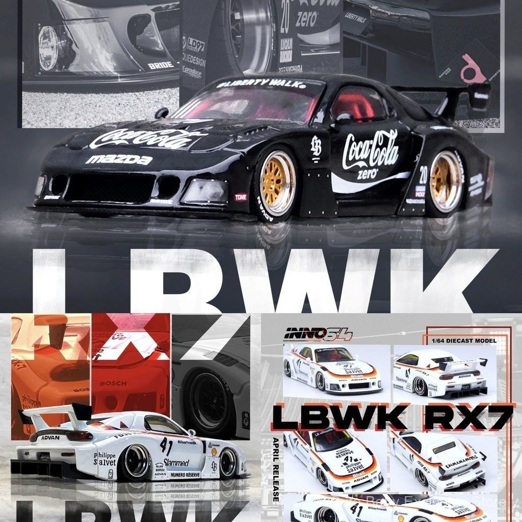Inno 1: 64 MAZDA RX7 FD3S LB Wide Body Modified Alloy Car Model ...