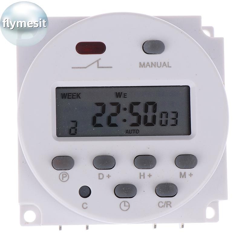 Flymesit Digital timer DC /AC 12V 16A จอแสดงผล LCD โปรแกรมจับเวลา สวิตช์ OVP EN | Shopee Thailand