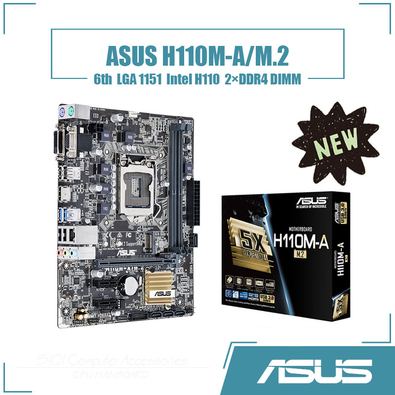 [ใหม่] เมนบอร์ด ASUS H110M-A/M.2 2xDDR4 DIMM LGA 1151 Intel H110 Micro ATX 6th Core i7/i5/i3 ...