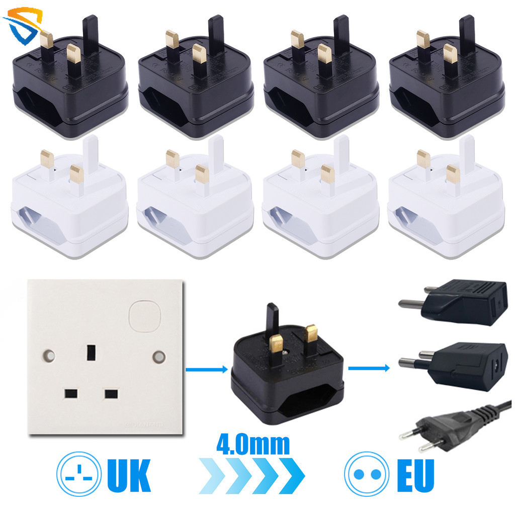 Minimalist EU to UK Power Adapter Charger ปลั๊กคุณภาพสูงอะแดปเตอร์ Wall ...