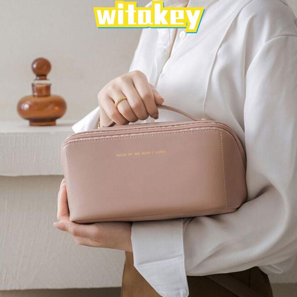 Witakey กระเป๋าเครื่องสําอาง แบบพกพา พร้อมช่องใส่แปรง | Shopee Thailand
