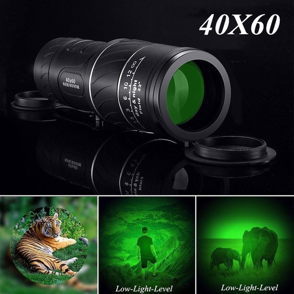 สีดํา Zoomable Monocular HD Low Light Night Vision กล้องโทรทรรศน์ ...