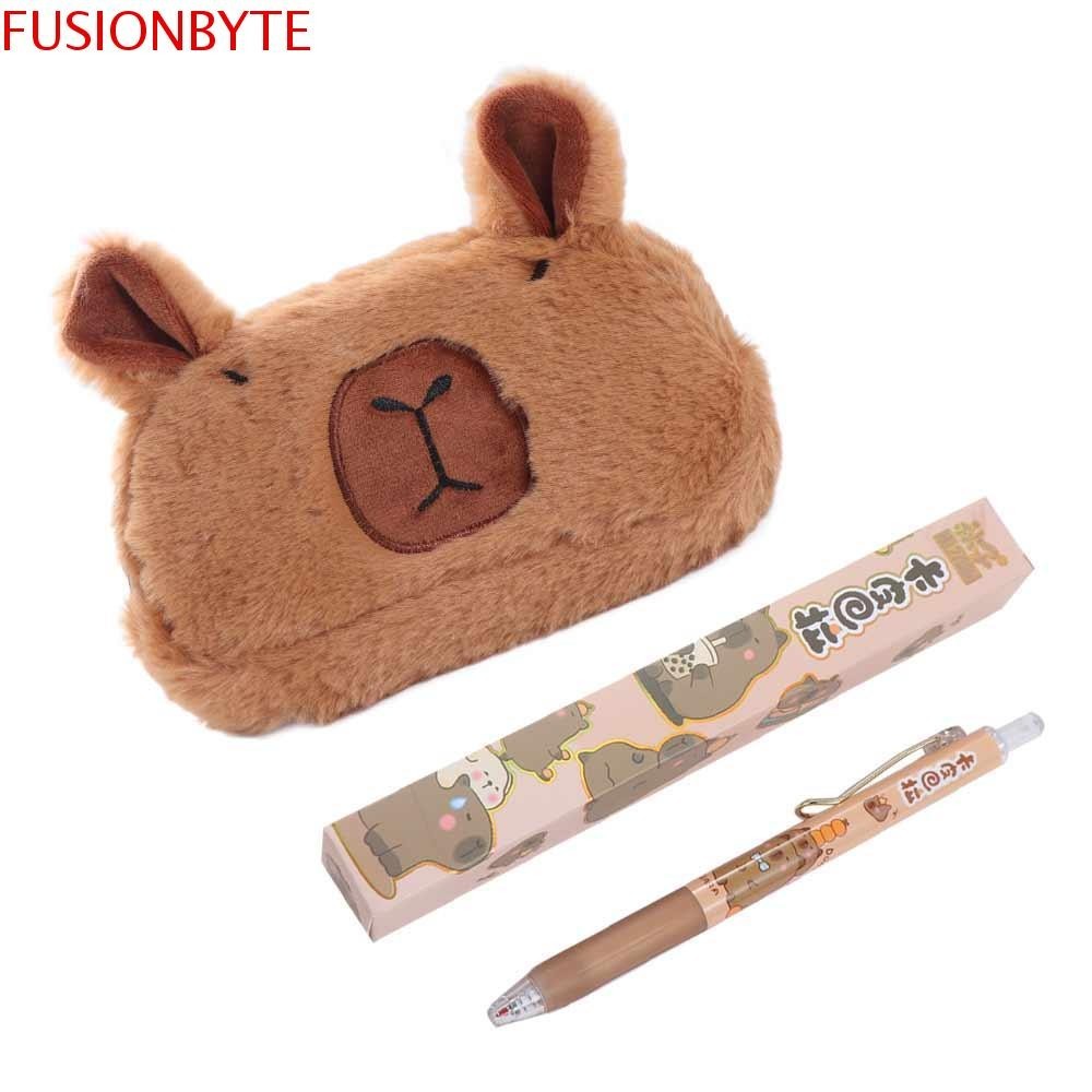 Fusionbyte Capybara กระเป๋าปากกาตุ๊กตา, ตุ๊กตาตุ๊กตาการ์ตูน Capybara ปากกา, ลงนามปากกาน่ารักนุ่ม ...