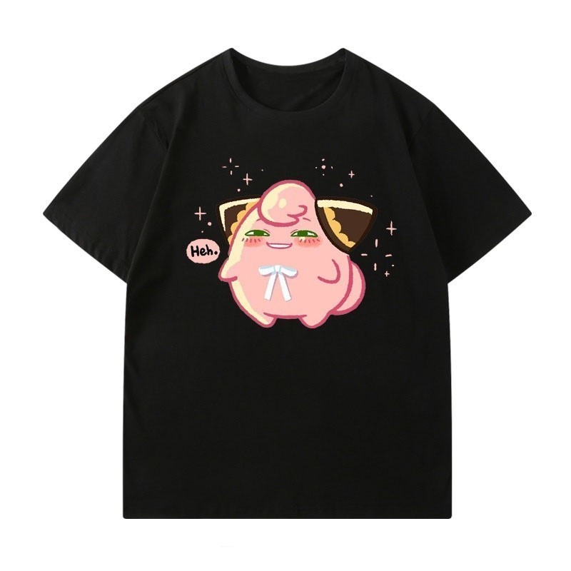 [พร้อมส่ง]Fat Ding Pokemon ข้อต่อแขนสั้นด้านบน Pok สีดำ ไซส์ใหญ่ ธรรมดา ...