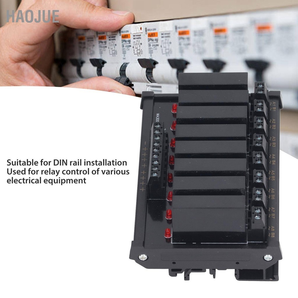 HaoJue Solid State Relay Module DIN Rail Installation 8 Channel 3‑32VDC ...