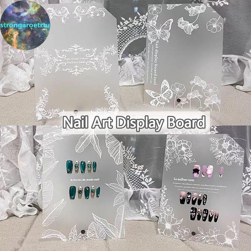 Strongaroetrtu Nail Art Display Board Practice Board พื้นหลังดอกไม้กดบน ...