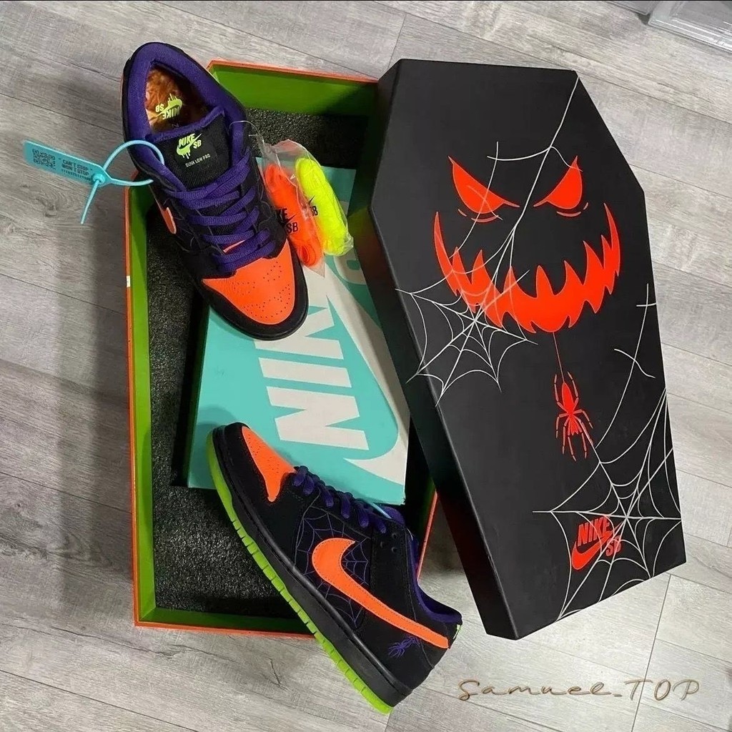 รองเท้า NIKE New Dunk SB Halloween Limited Spider สีดำ ส้ม แบบไม่จำกัด ...