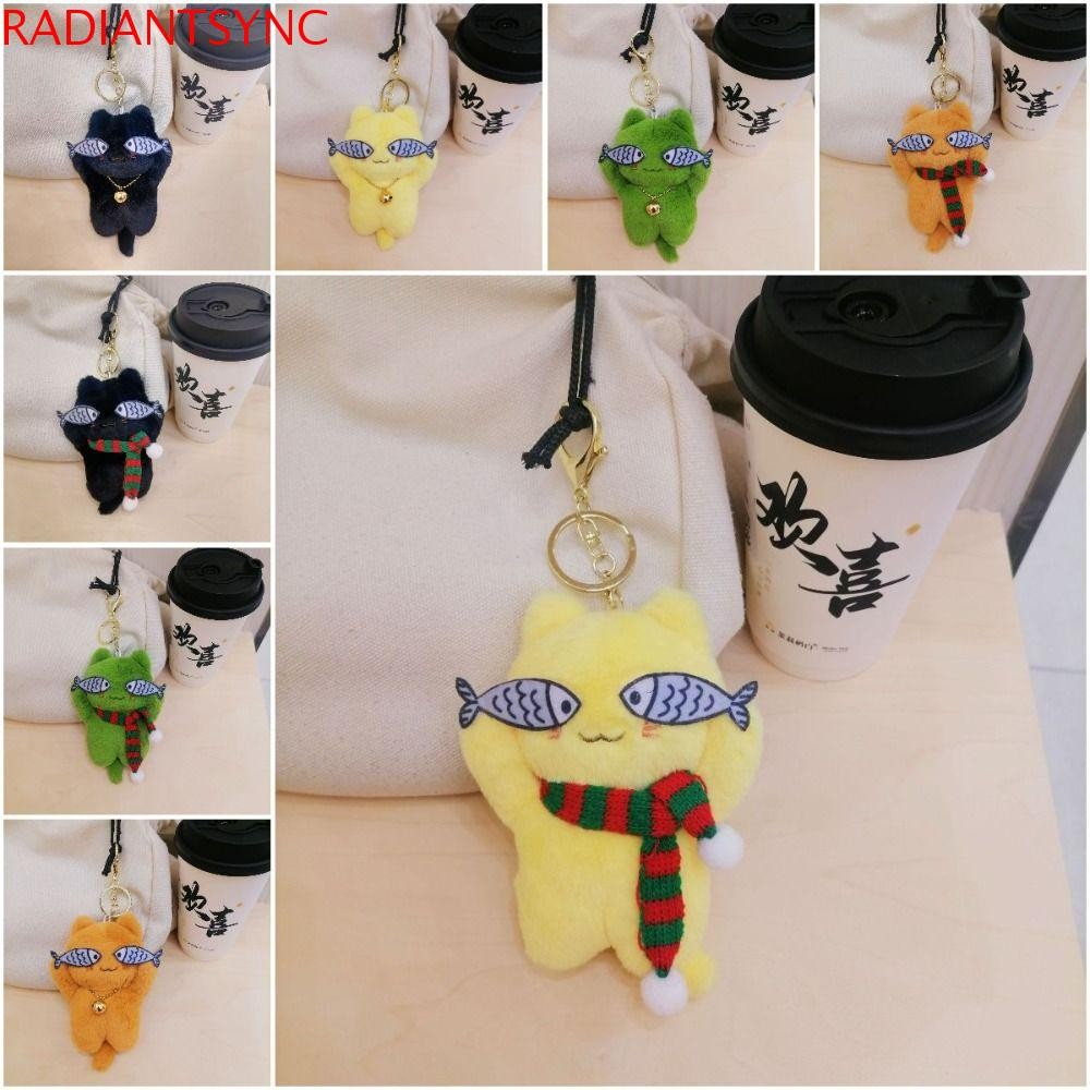 Radiantsync ประณีตเย็บพวงกุญแจแมว, การ์ตูนอะนิเมะปลาตาการ์ตูนลูกแมวตุ๊กตาตุ๊กตา, Creative Plush ...