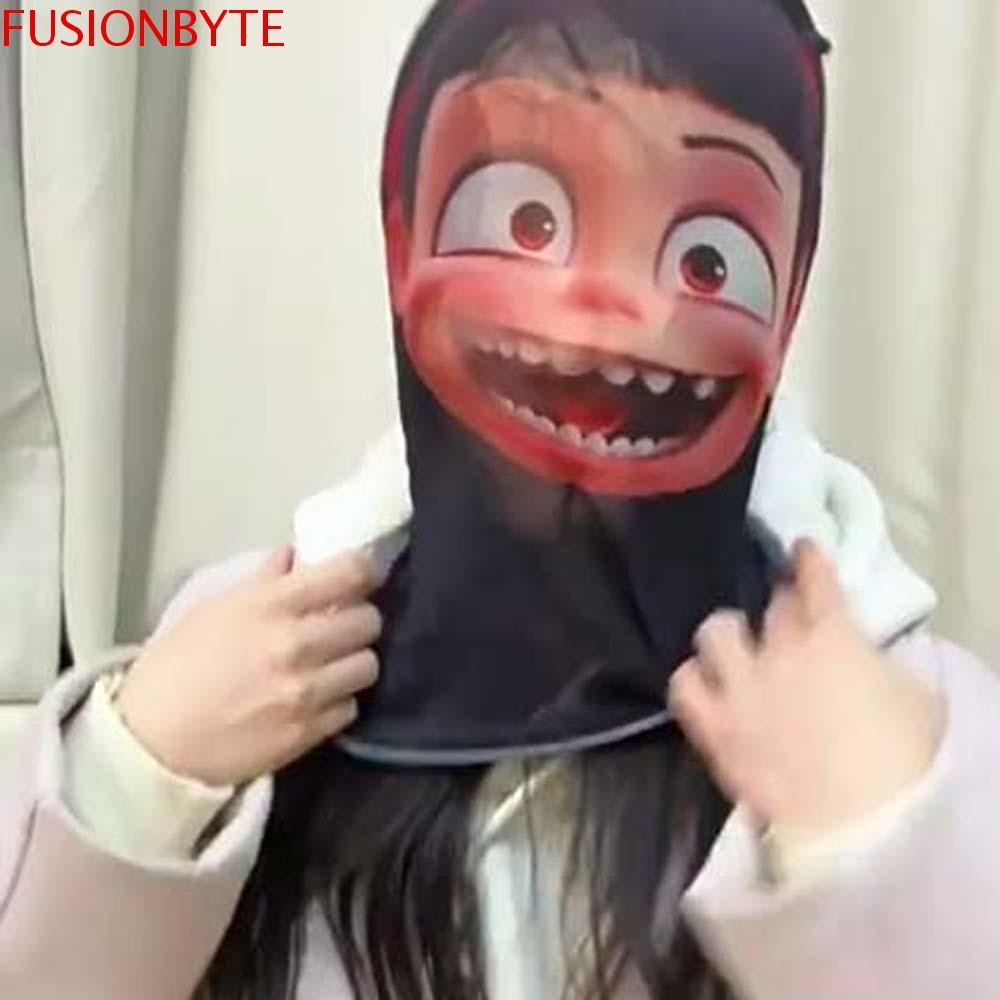 Fusionbyte ตลก Masked Man ตาข่าย, อุปกรณ์ต่อพ่วงภาพยนตร์ยืดหยุ่น Ne Zha 2 คอสเพลย์หมวก, ครีมกัน ...