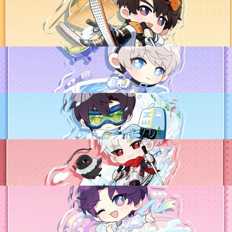 5 ชิ้นเล่นสกีชุดเกม Love และ Deepspace Xavier Zayne Rafayel ralayo Sylus Caleb Qin Che Shen ...