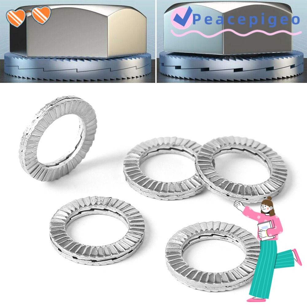 Peacepigeo 5 ชิ้นล็อคเครื่องซักผ้า, M4 M10 M12 M16 M20 คู่ด้านข้าง Wedge ล็อคเครื่องซักผ้า, 304 ...