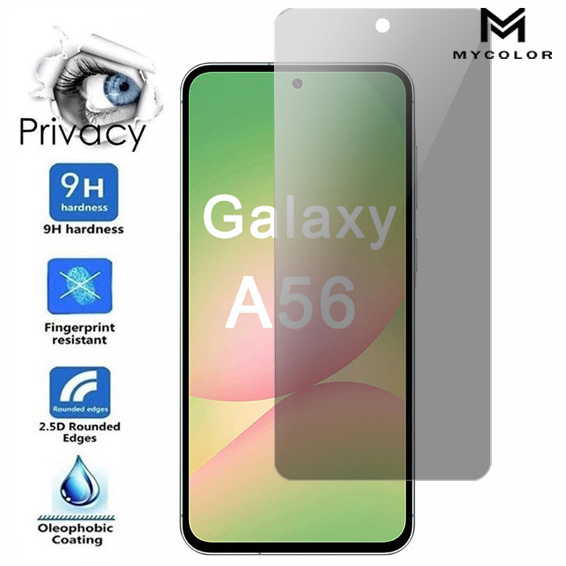แบบกระจกนิรภัย ยี่ห้อ คุณภาพดีเยียม ฟิล์มกันเสือก กันมอง Samsung ss Galaxy A56 A55 A54 A36 A35 ...