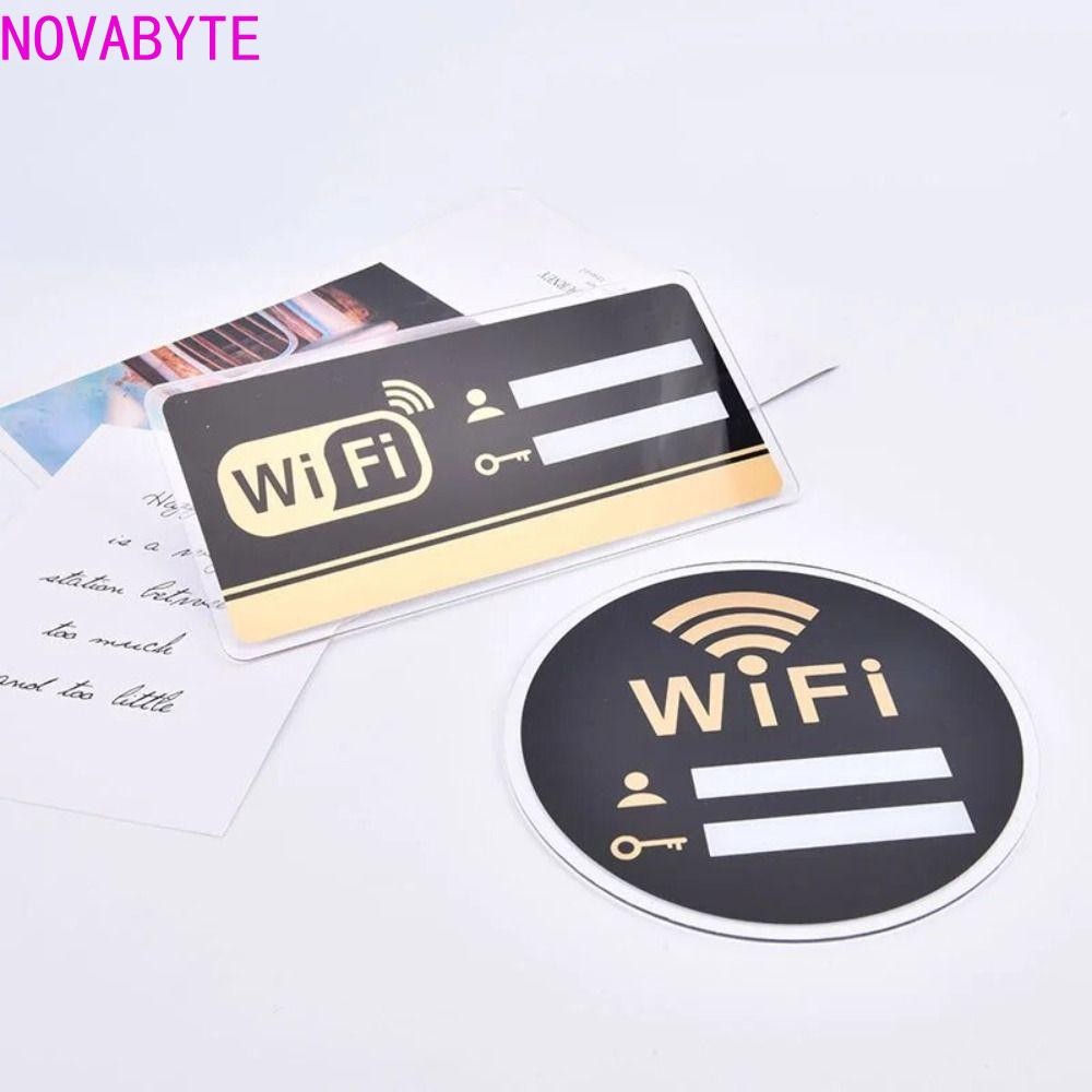 Novabyte สติ๊กเกอร์ติดผนัง 3D, การจัดป้าย Wifi ที่ทนต่อการลบ, กระจกอะคร ...