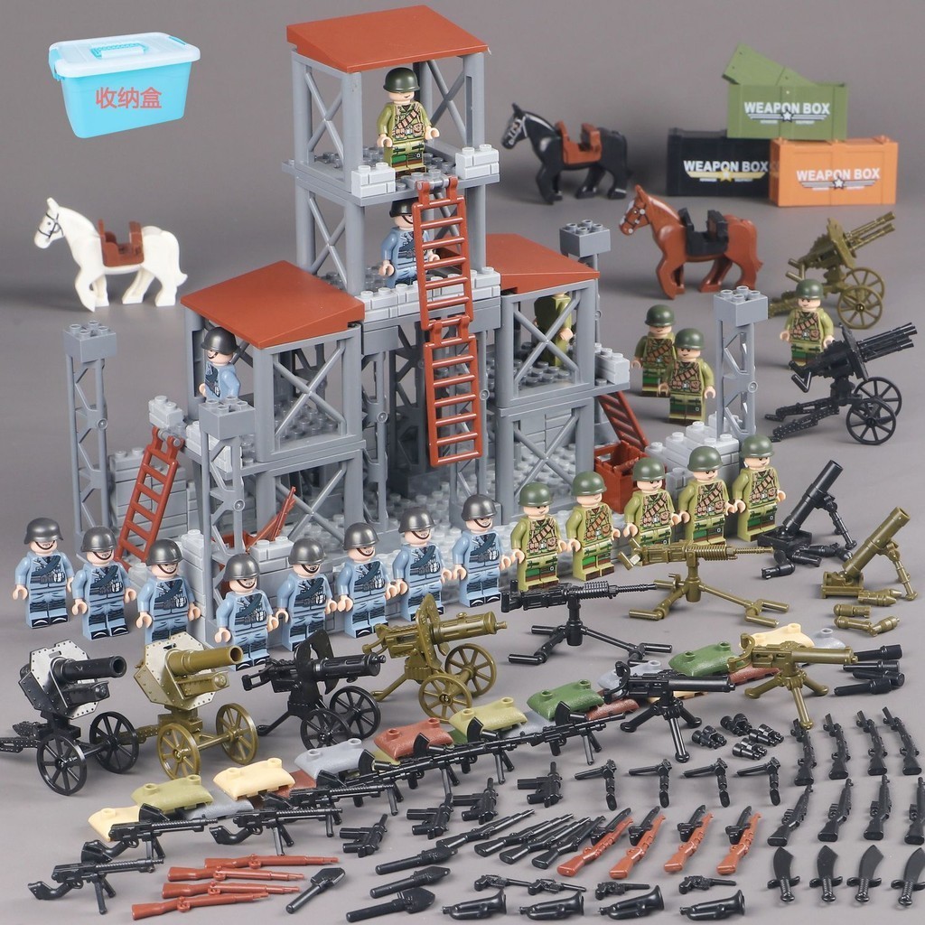 ใช ้ งานร ่ วมกับ Lego Building Blocks World War II Ruins ฉากทหารแปดถนน ...
