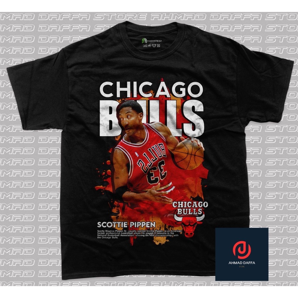 S-5XL Nba - เสื ้ อยืด Scottie Pippen Chicago Bulls - Baju - Kaos - ตะ ...