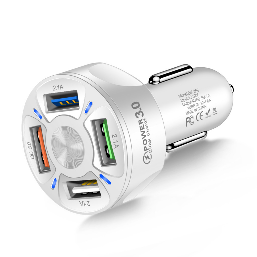 มินิแบบพกพา 4 พอร ์ ต USB QC30 Fast Stable ชาร ์ จรถ Quick Charger ...
