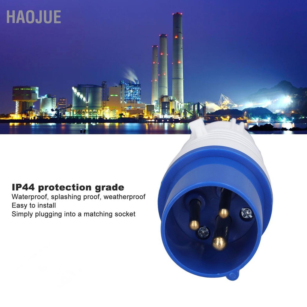 HaoJue 4Pcs Industrial Plug 3 Pin 16A IP44 Waterproof Replacement ...