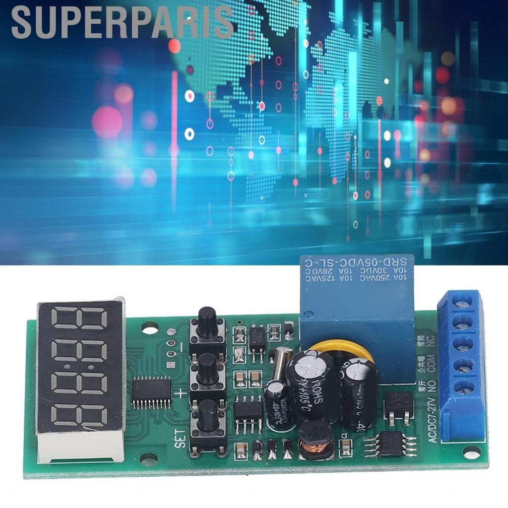 Superparis การควบคุมการซิงโครไนซ์รีเลย์สวิตช์ตั้งเวลาแบบเรียลไทม์ 7-27V | Shopee Thailand