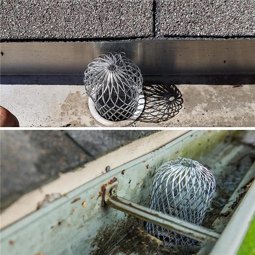 อลูมิเนียมกรองกรอง 4 ชิ้น Downspout Protectors Gutter Guards กันน้ําและ ...