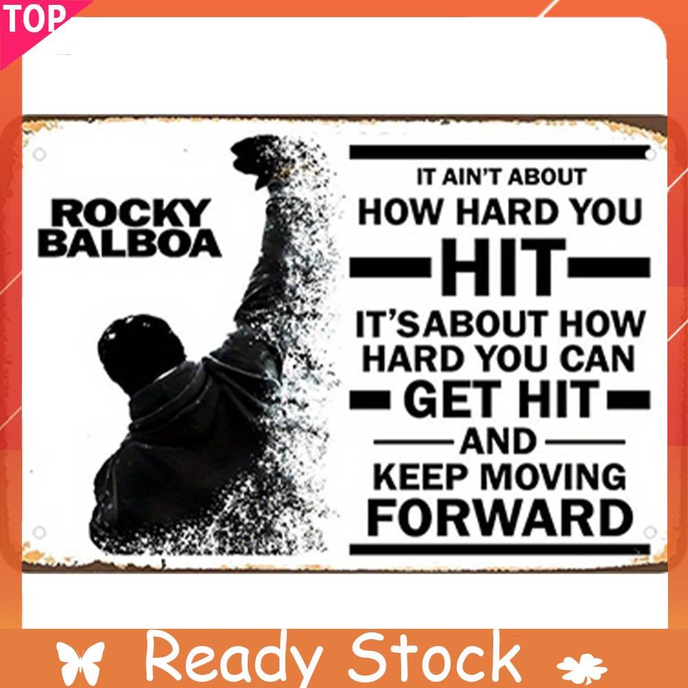 Vintage Metal Rocky Tin Sign ภาพวาดเหล็กสี่เหลี่ยม Wall Home Decor40x30 ...