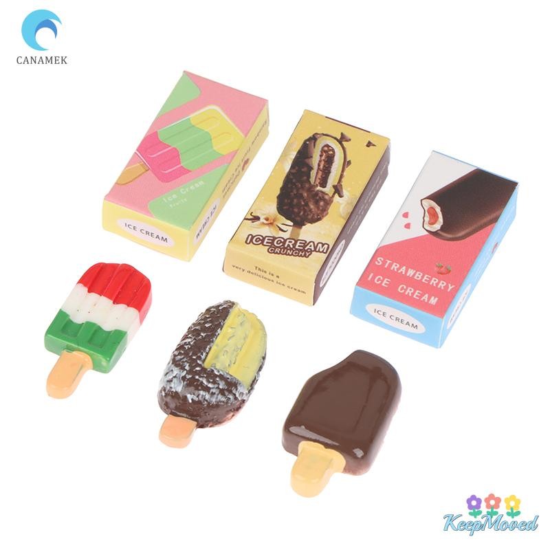 Keepmoving 1 ชุด 1:12 Dollhouse Mini Rainbow ไอศกรีมช็อกโกแลตไอศกรีม w/บรรจุภัณฑ์กล่องตกแต่งของ ...