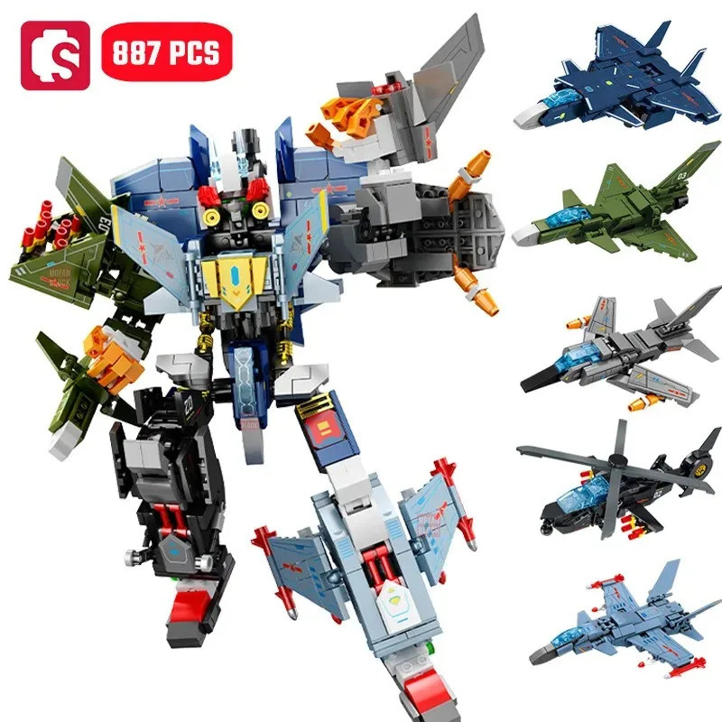 Sembo 887pcs Transforming Mech เครื่องบิน Assemblage Building Blocks ...